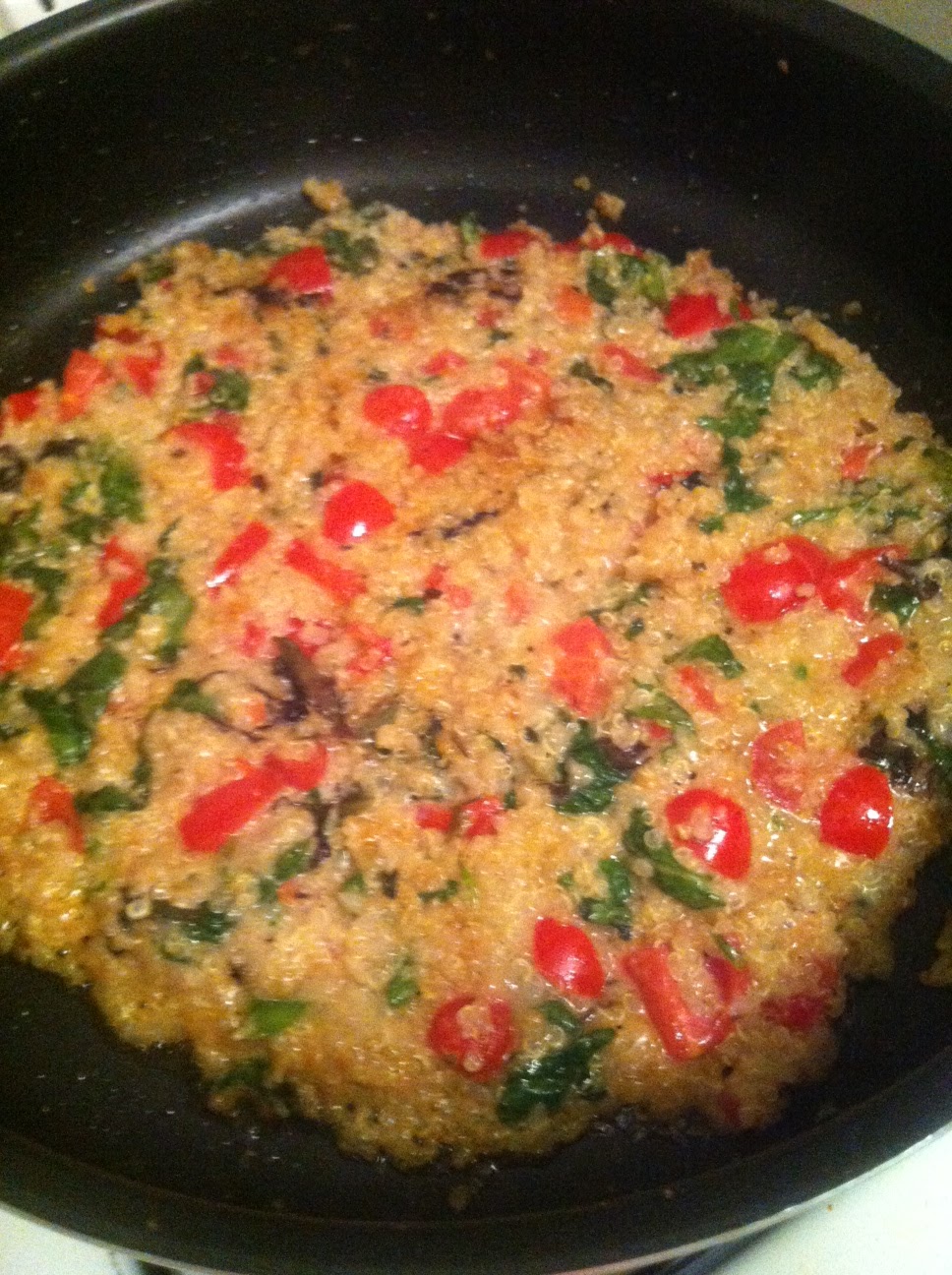 Life and Other Shenanigans: Cheesy Quinoa Hash and Shrimp