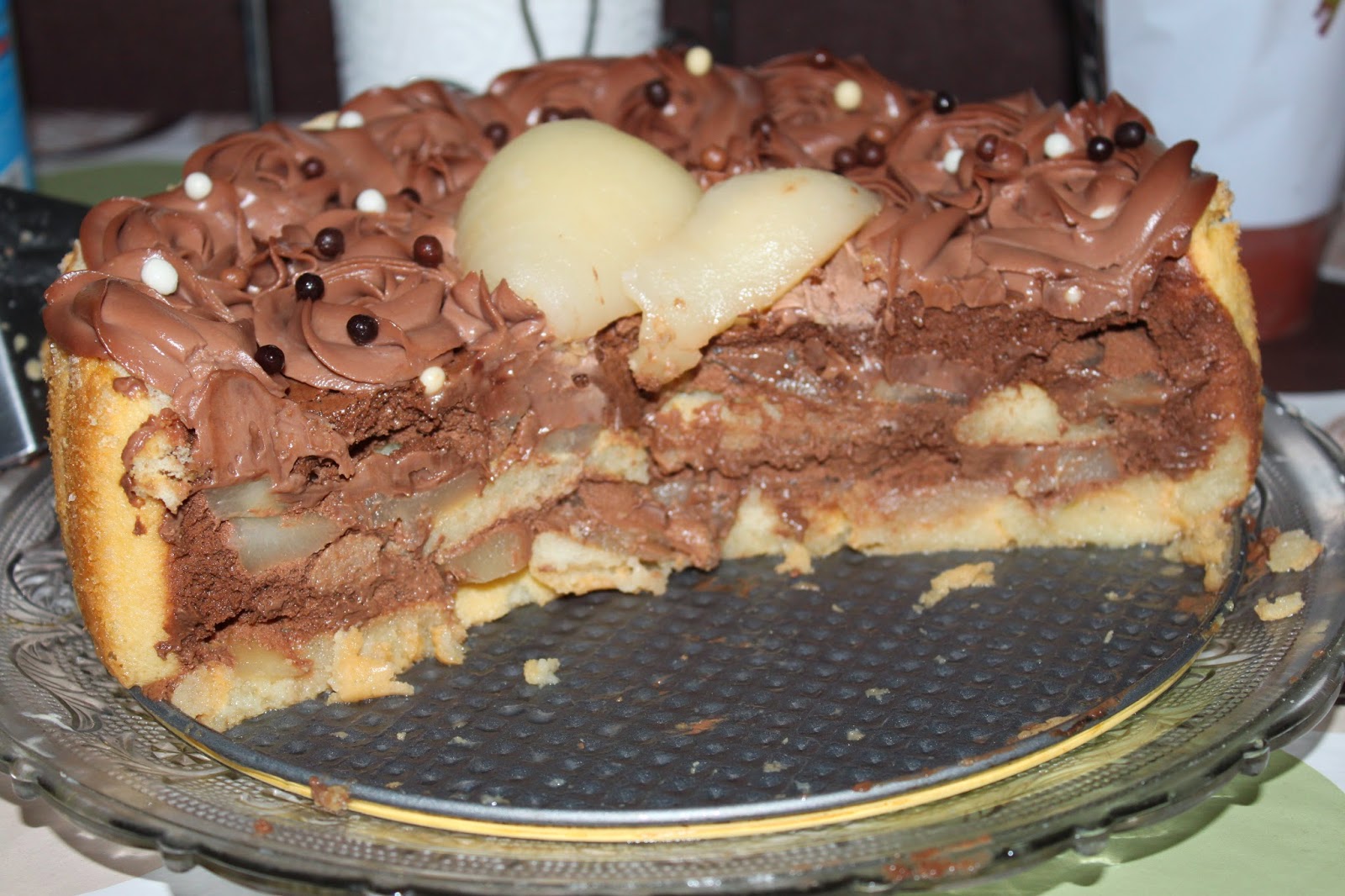 Les gourmandises de Roussi: Charlotte poire mousse au chocolat