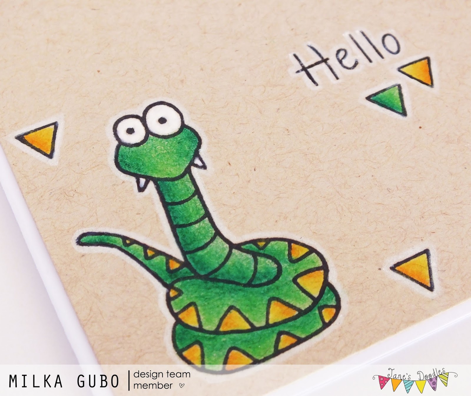 Crafty Milka: Masculine Snake Card (Jane's Doodles DT Spotlight)