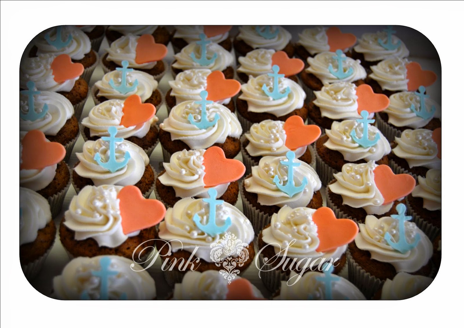 Pink Sugar: Sail Away Anchor Cake & Cupcakes