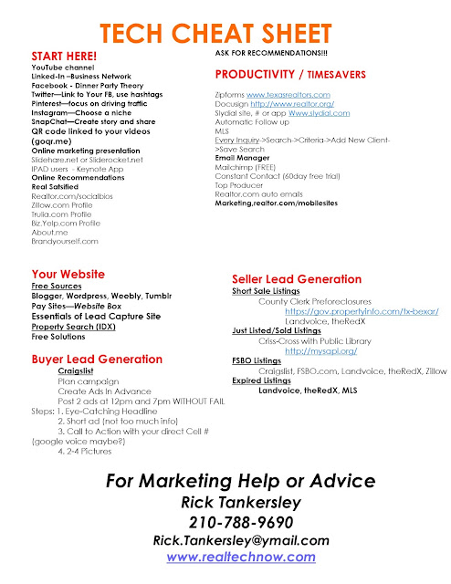 NEXT LEVEL TRAINING & CONSULTING: TECH CHEAT SHEET