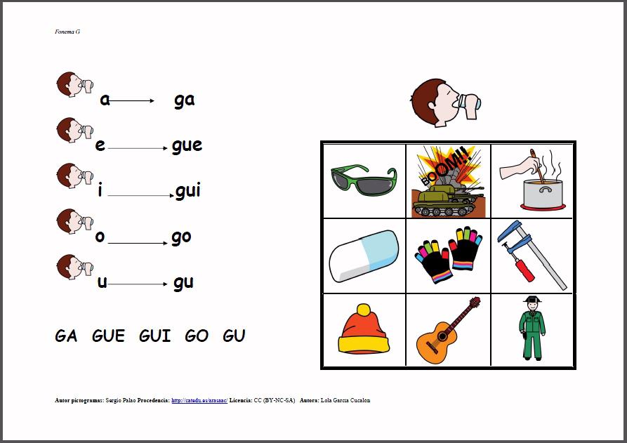 Mis Materiales AL y PT: FONEMA G