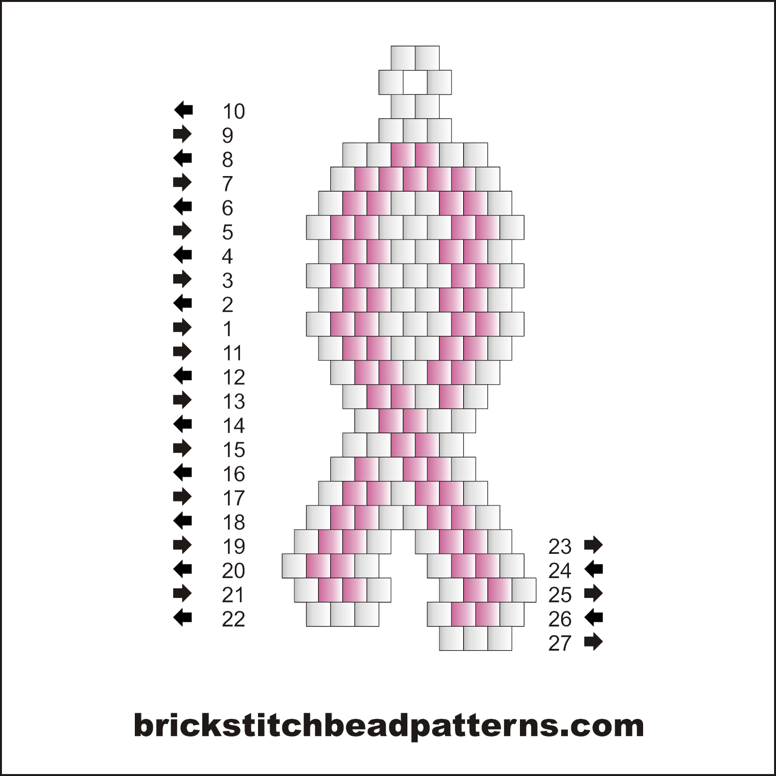 Brick Stitch Bead Patterns Journal: Small Pink Ribbon Free Breast ...