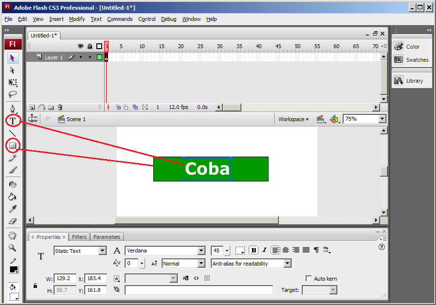 Membuat Tombol Dengan Menggunakan Adobe Flash CS3 - Berbagi Ilmu