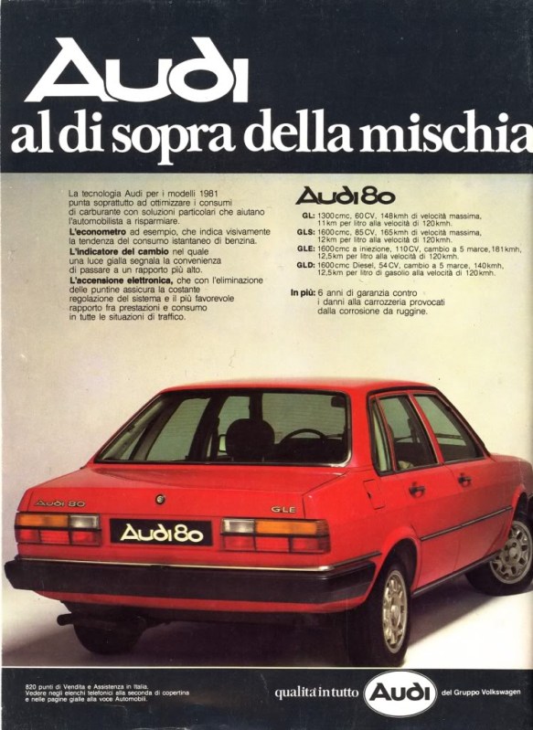 Il cubo di Rubik: Pubblicità 1981: automobili