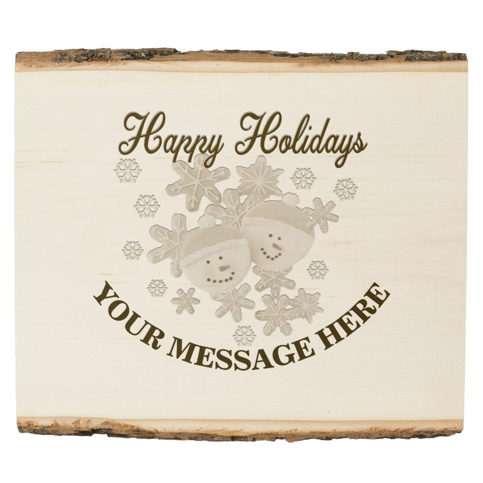 Personalized Happy Holidays Carved Wood Sign Design by Mini Brothers ...