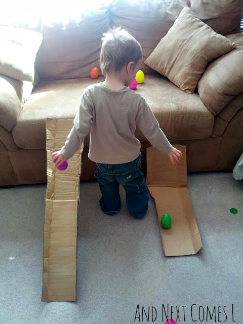 Wobbly Easter Egg Ramp Races | And Next Comes L - Hyperlexia Resources