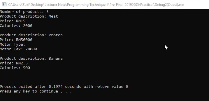 C++ Error Debugging Final Sample Question