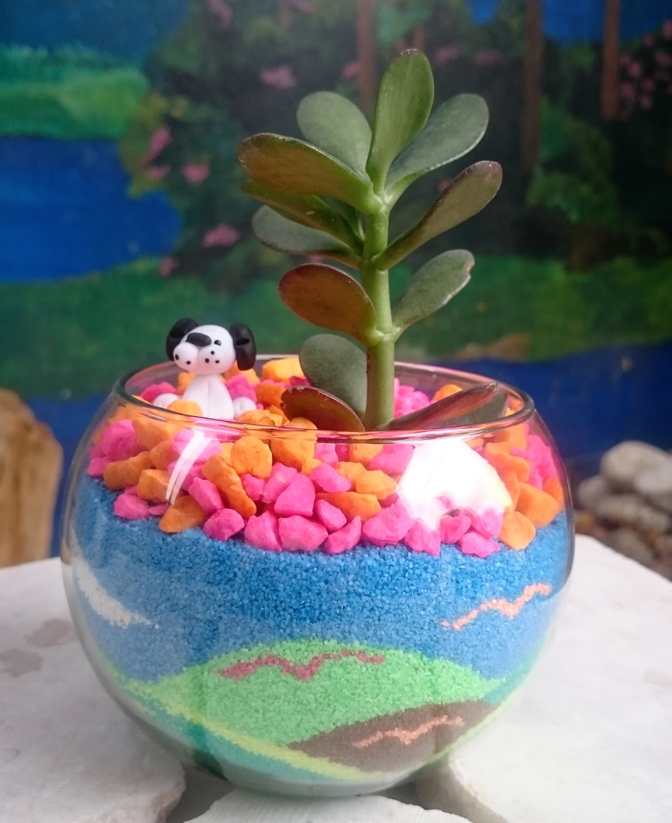 Piedras de Colores: Terrarios Amor y Amistad