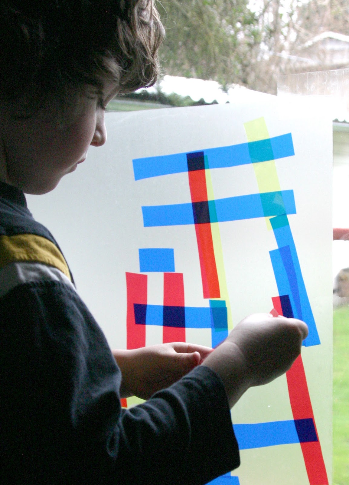 Mama's Little Muse: Colorful window art on contact paper