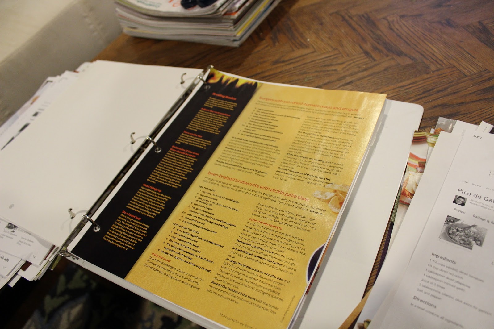 Recipe Tear Sheet Cookbook