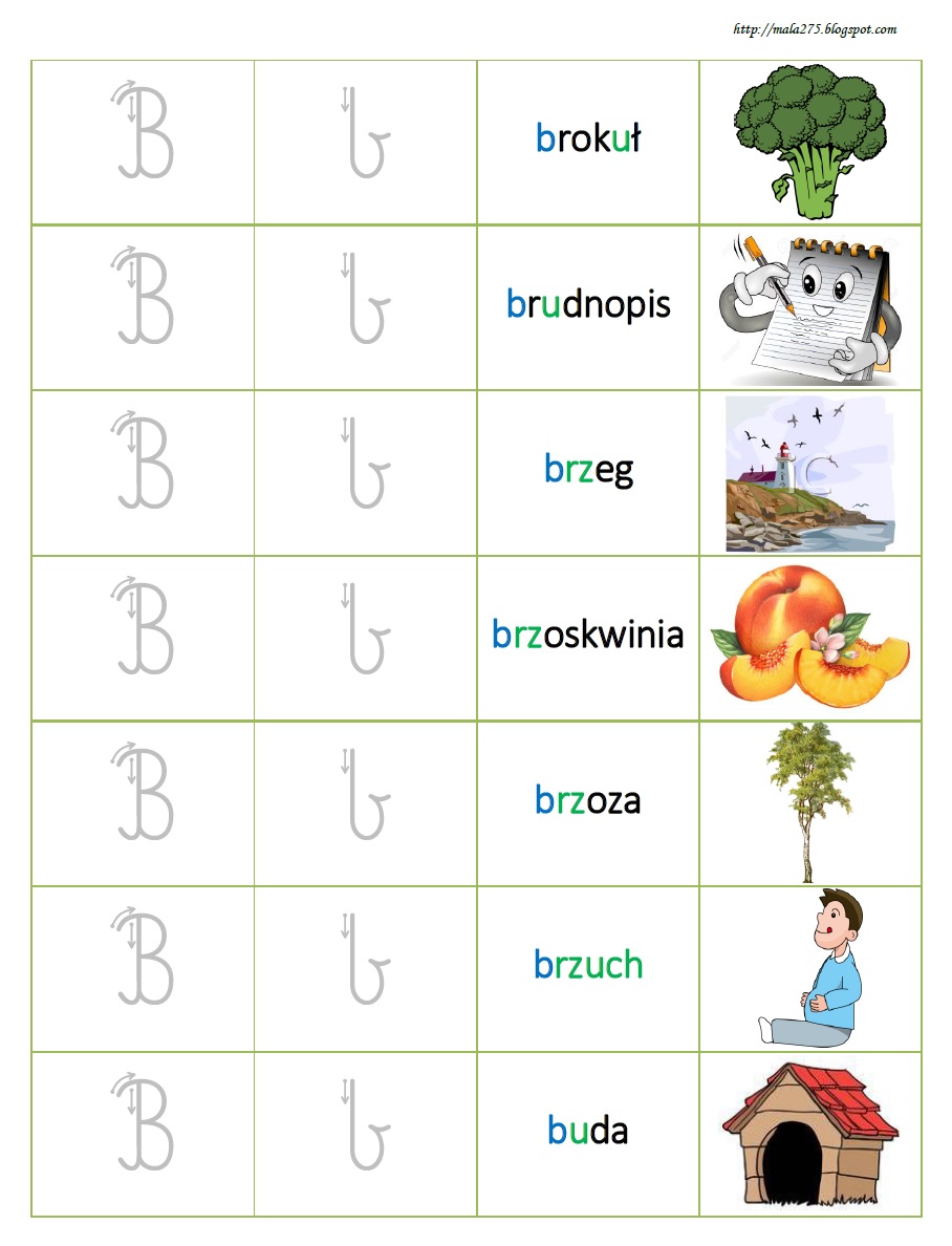BLOG EDUKACYJNY DLA DZIECI: LITERKA B - SŁÓWKA