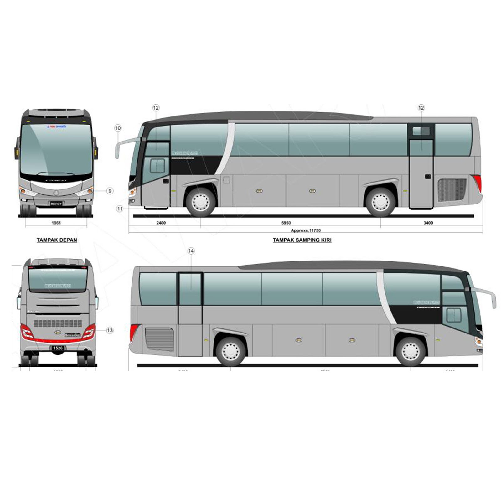 Bluprint bus Evonext 1526 | Membuat Model bus dengan Zmodeler dan blender