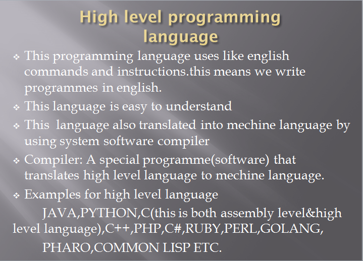 LOOSER: types of languages in computer programming||mechine language ...