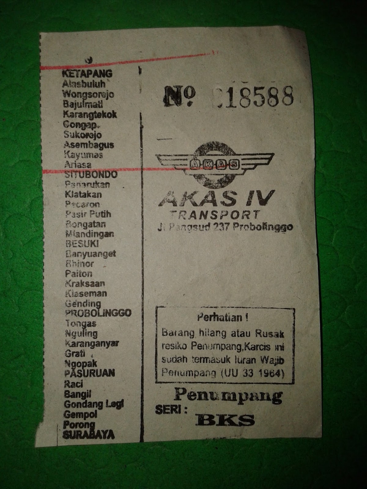 Caper Touring "One Stop Journey": Koleksi Karcis Bus