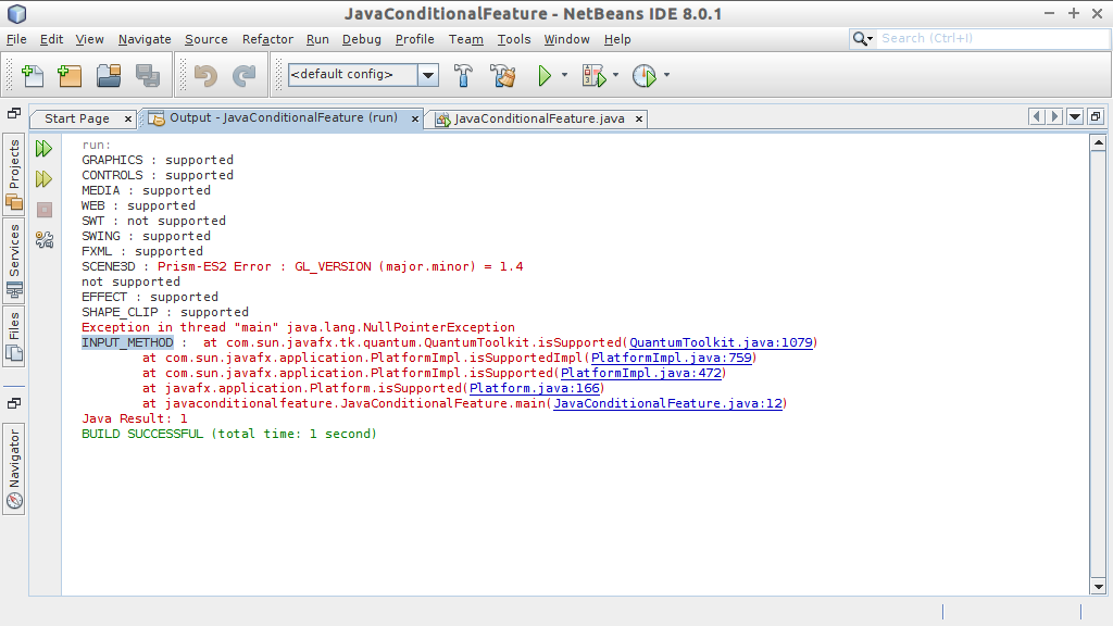 Java-Buddy: List and check ConditionalFeature