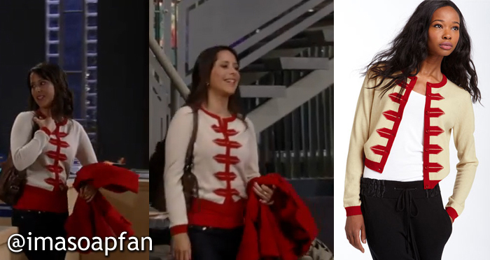 Robin Scorpio-Drake's Cream and Red Cardigan - General Hospital, Season ...