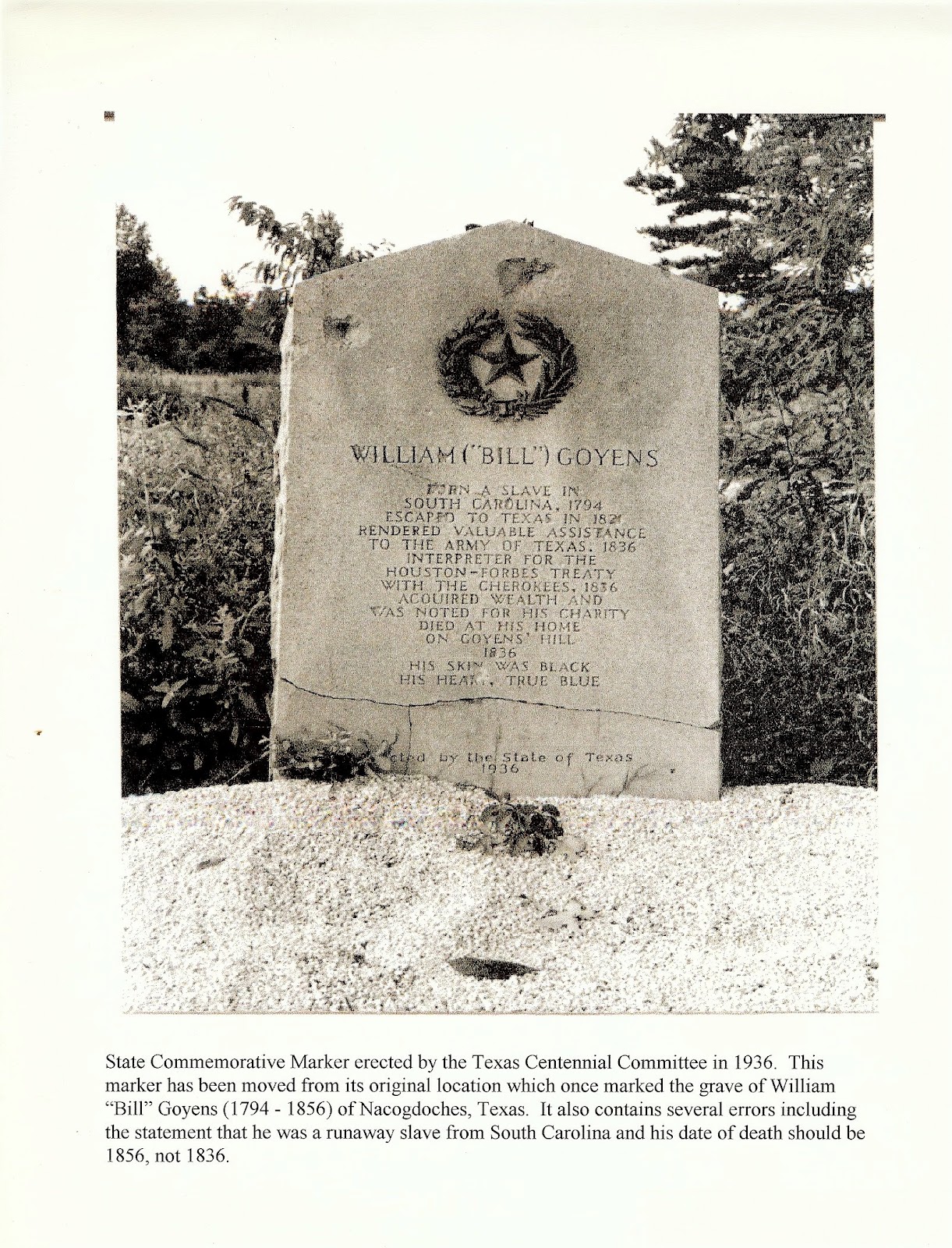 Goins Family Musings: Monument to A Cherokee Indian