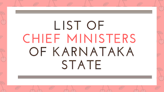 List of Chief Ministers (CM) of Karnataka State