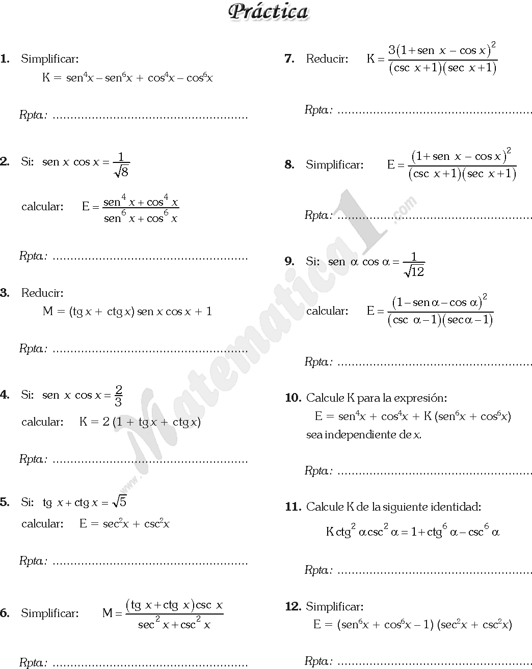 IDENTIDADES TRIGONOMETRICAS EJERCICIOS RESUELTOS EN PDF