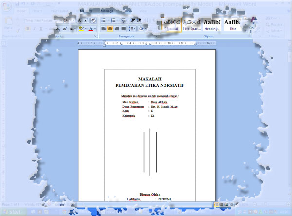 Membuat Tiga Garis Vertikal pada Cover | LembataTimes