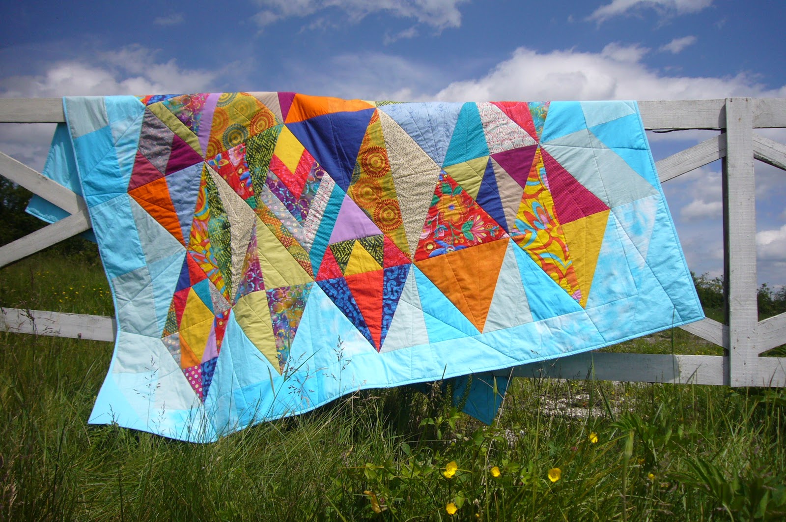 3patchcrafts: The wedding quilt Diamonds was finished