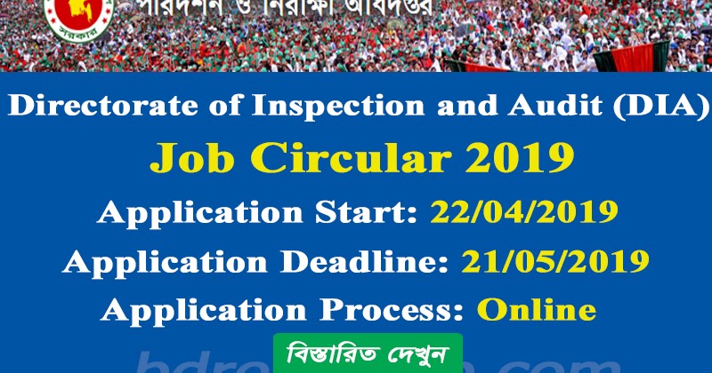 Directorate of Inspection and Audit Job Circular 2019 | www dia ...