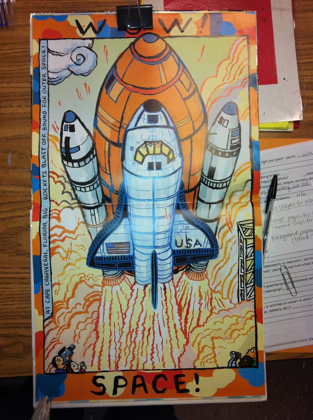 ChumleyScobey Art Room: 1st Grade Rocket Ships (mixed media collage)