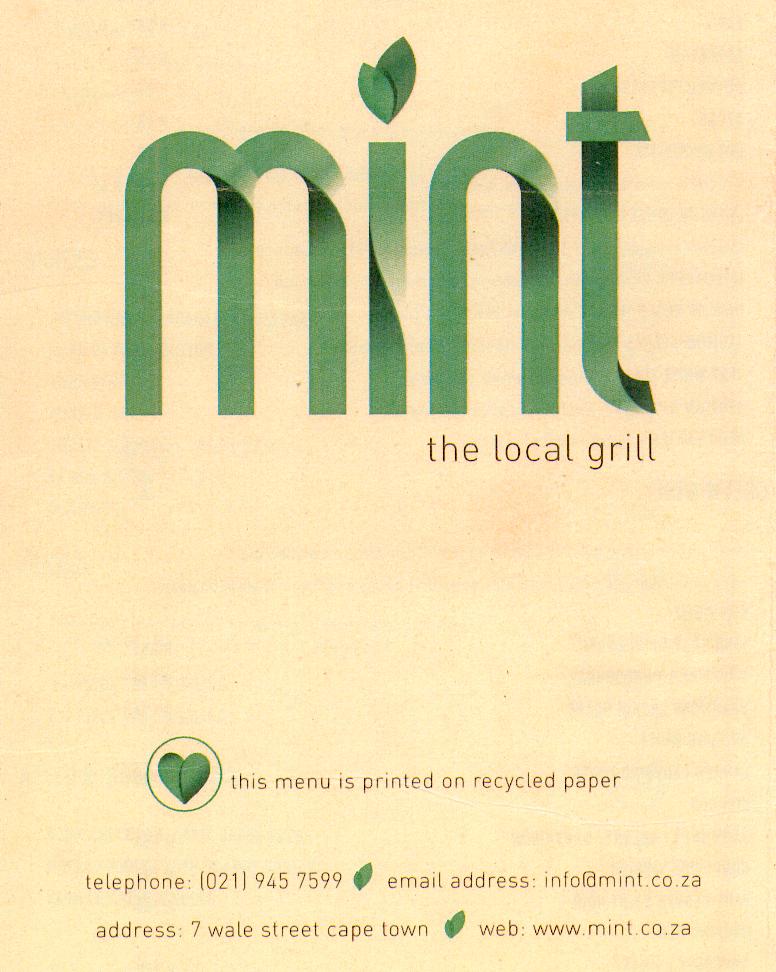 .: Mint at the Taj a la carte Menu