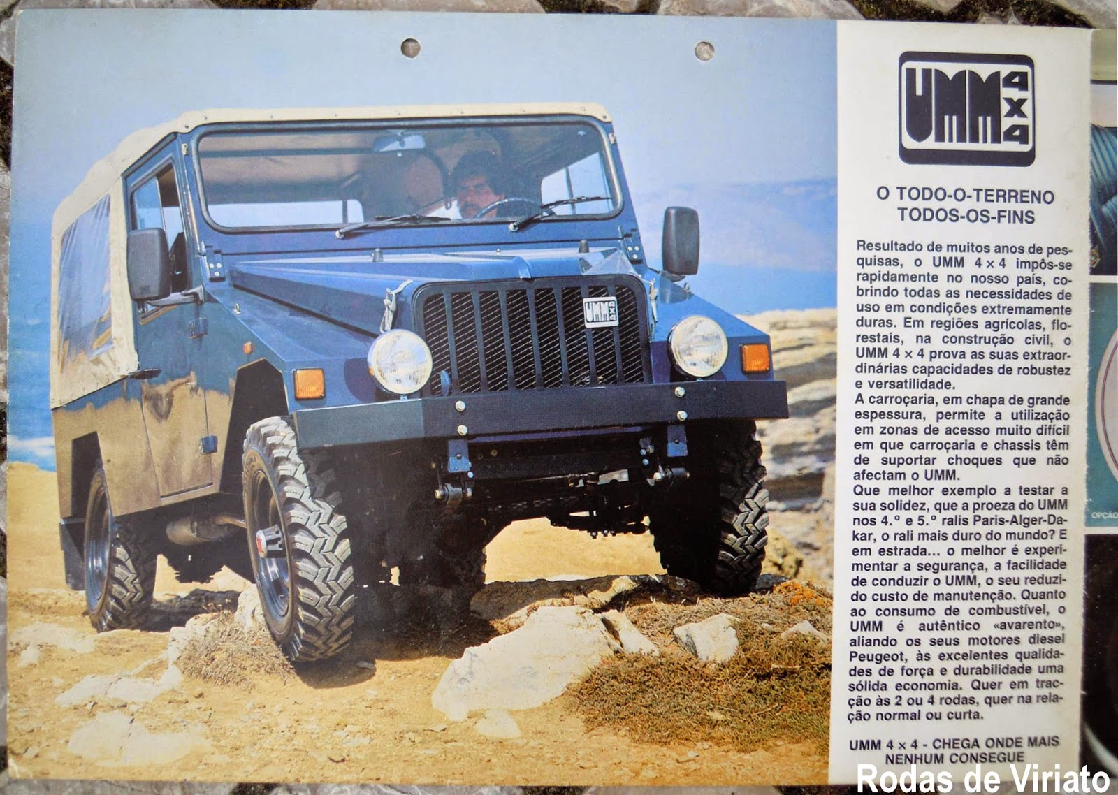 Folheto UMM 4x4 490 e 494 veículo todo-o-terreno