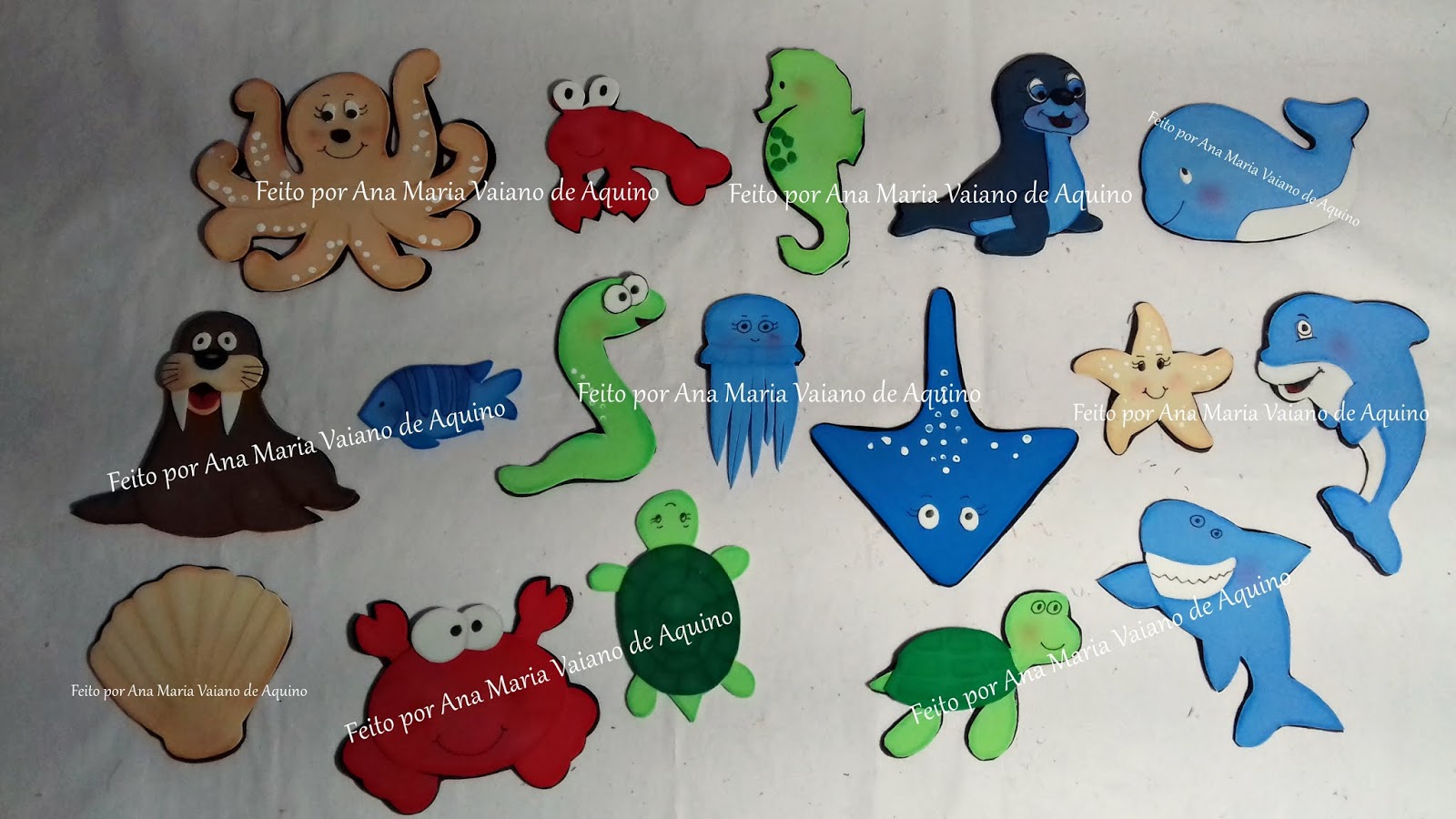 Artesanato para todos: Bichinhos do Mar em Eva com Molde