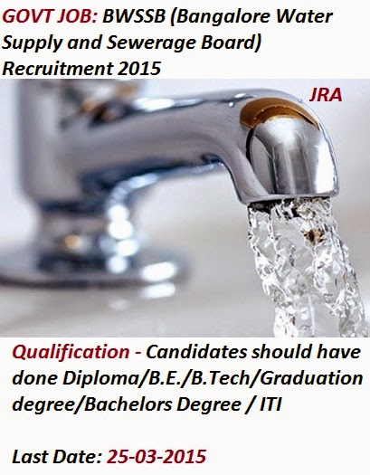 Job Recruitment Alerts Bwssb Bangalore Water Supply And Sewerage