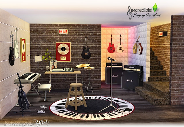 Sims 4 CC's - The Best: Pump Up The Volume Music Room Set by SIMcredible!