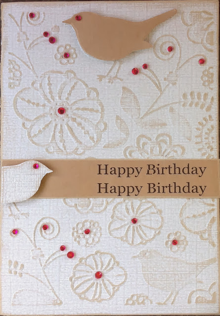 Happy Birthday Embossed card by Lesa Bird - Couture Creations