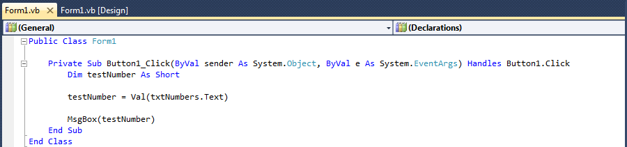 computech: More variables in VB.NET: short, integer, single, double, decimal, long etc...