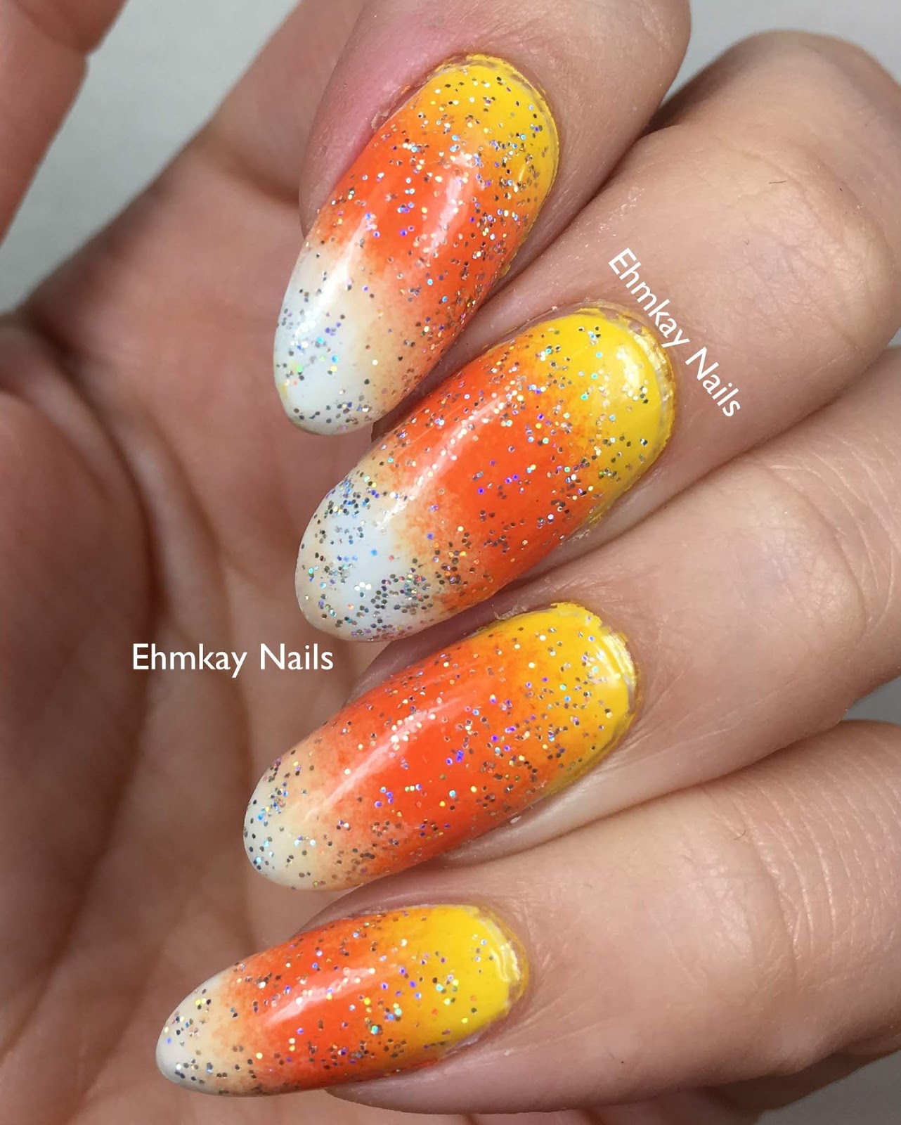 ehmkay nails: 13 Days of Halloween: Candy Corn Nail Art