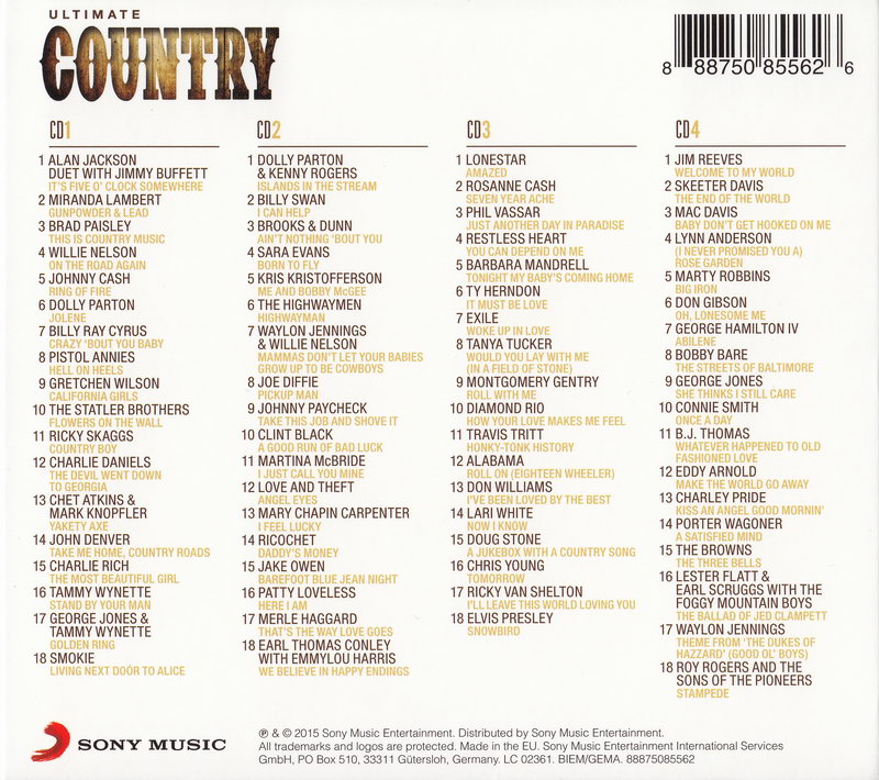 ENTRE MUSICA: ULTIMATE COUNTRY - Varios artistas (4 CDs)