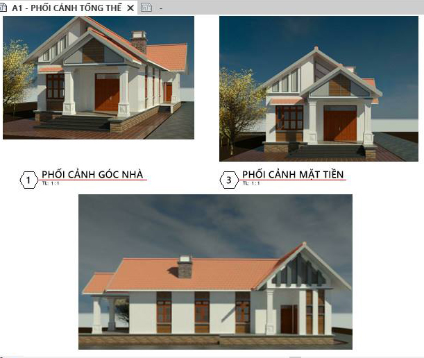 File REVIT full hồ sơ nhà mái thái 7.5x17.5m