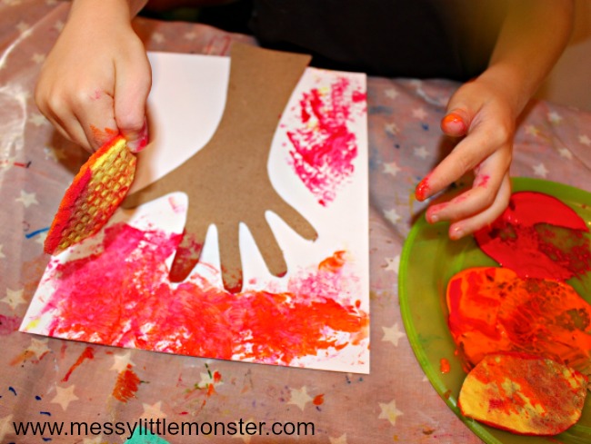 Handprint Autumn Tree Craft - Messy Little Monster