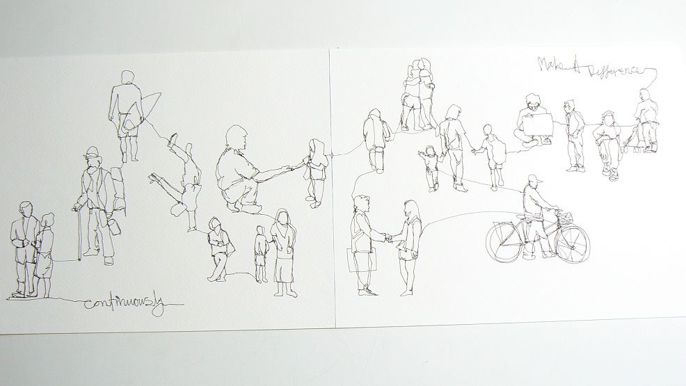 Continuous Line Drawing of People