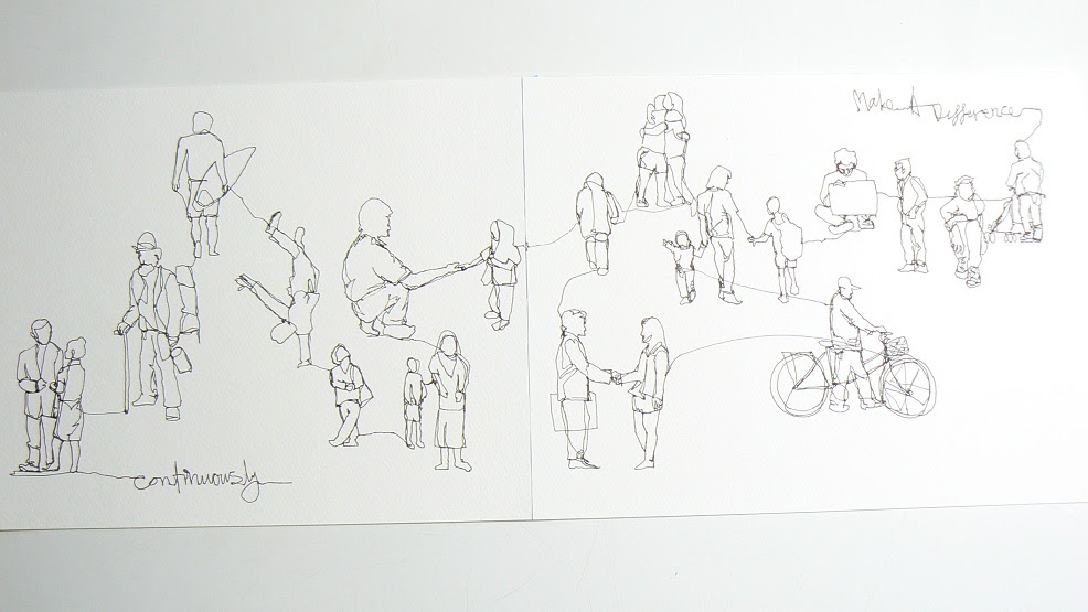 Continuous Line Drawing of People