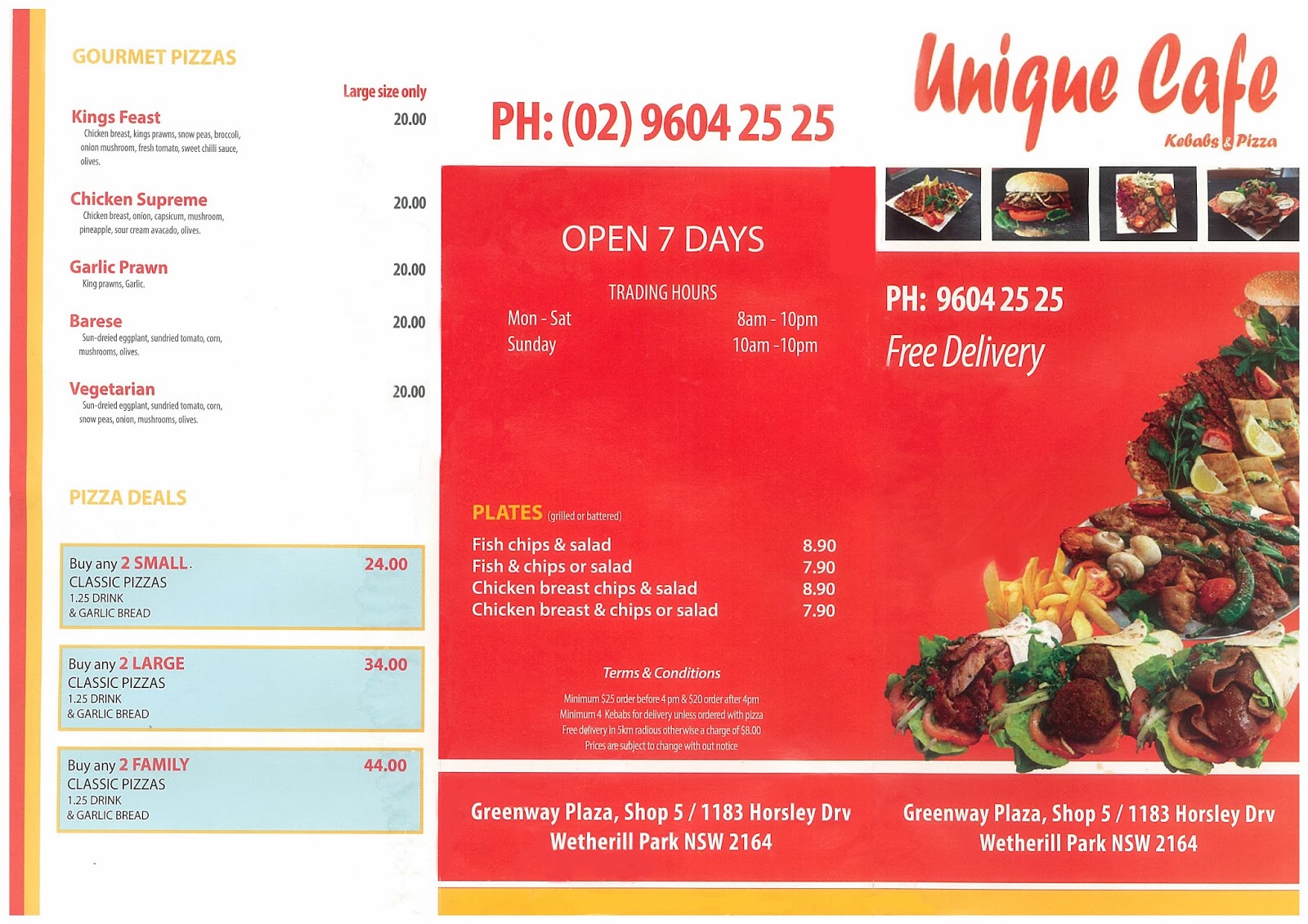 My Local Menu: Unique Cafe Kababs and Pizza Menu