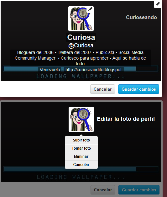 Edita tu perfil de Twitter en línea, incluyendo arrastrar y soltar la ...
