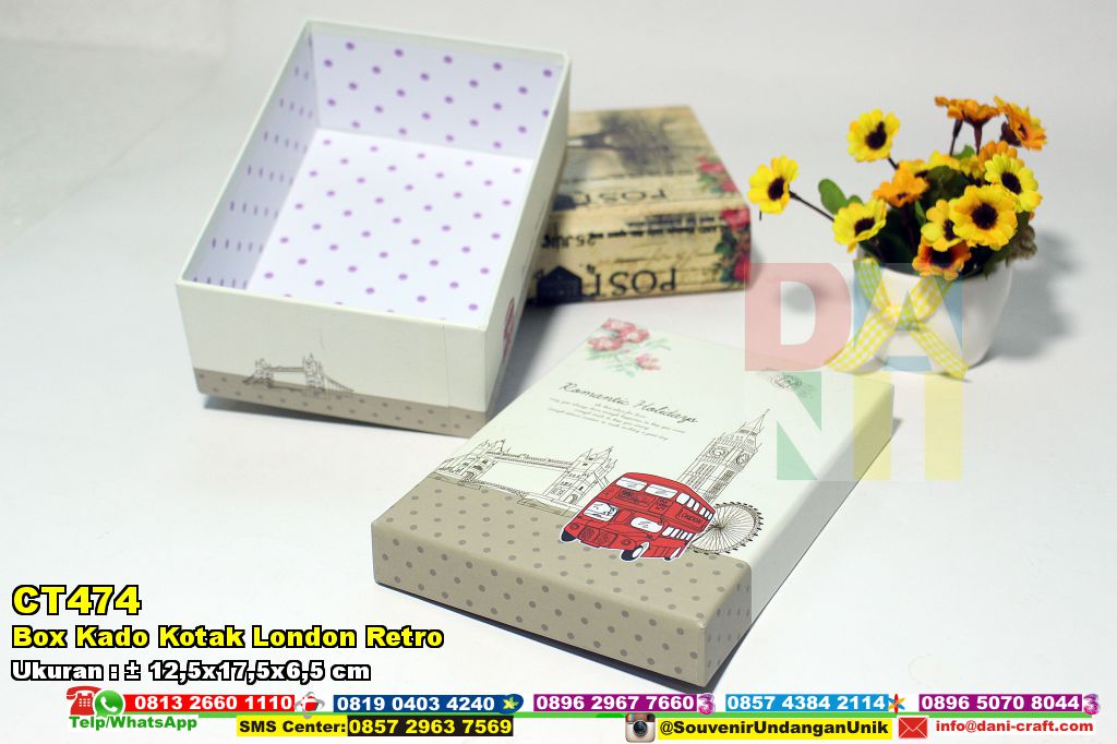 Box Kado Kotak London Retro | Souvenir Pernikahan