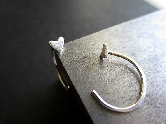 rebelbyfate: TEENY TINY HEART HUG EARRINGS IN STERLING SILVER