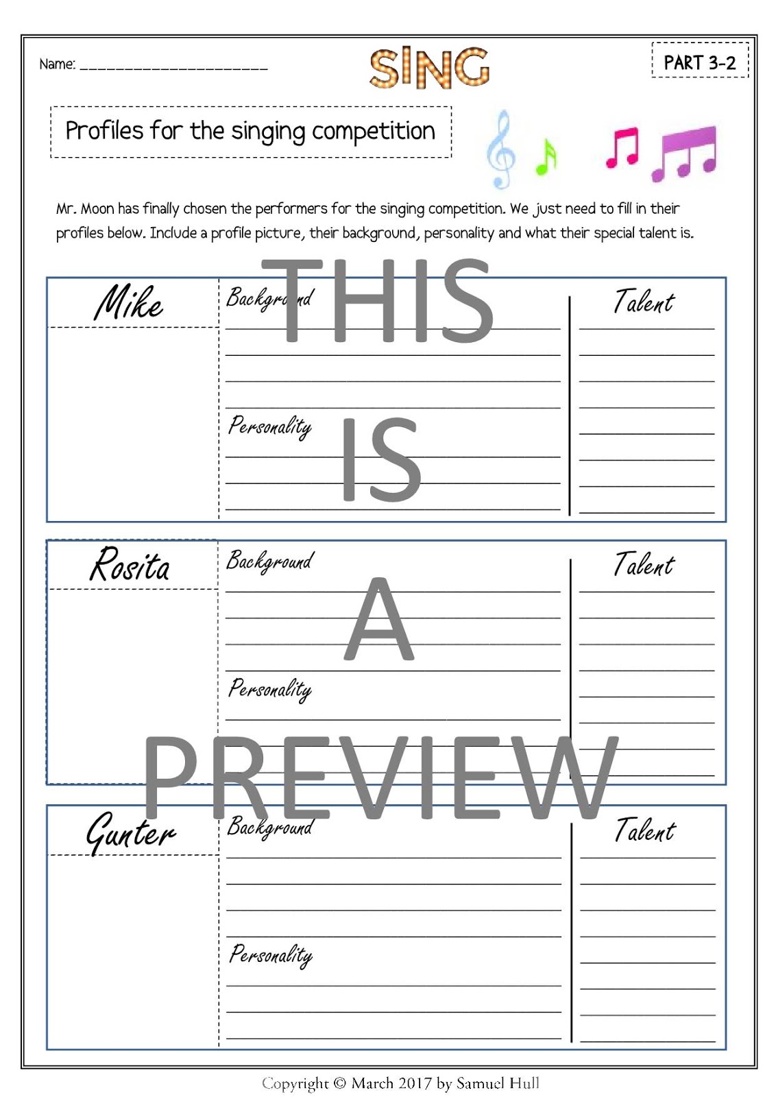 Sing (2016) - Movie Questions + Activities - Answer Key Included ...