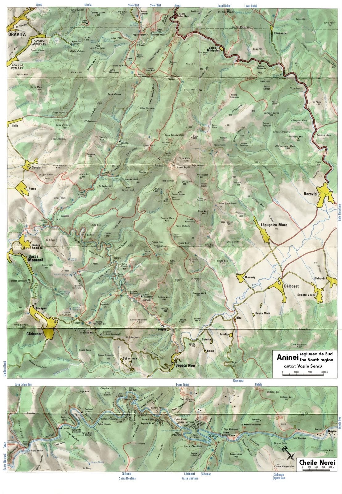Harta Trasee Montane: Harti turistice trasee montane Romania