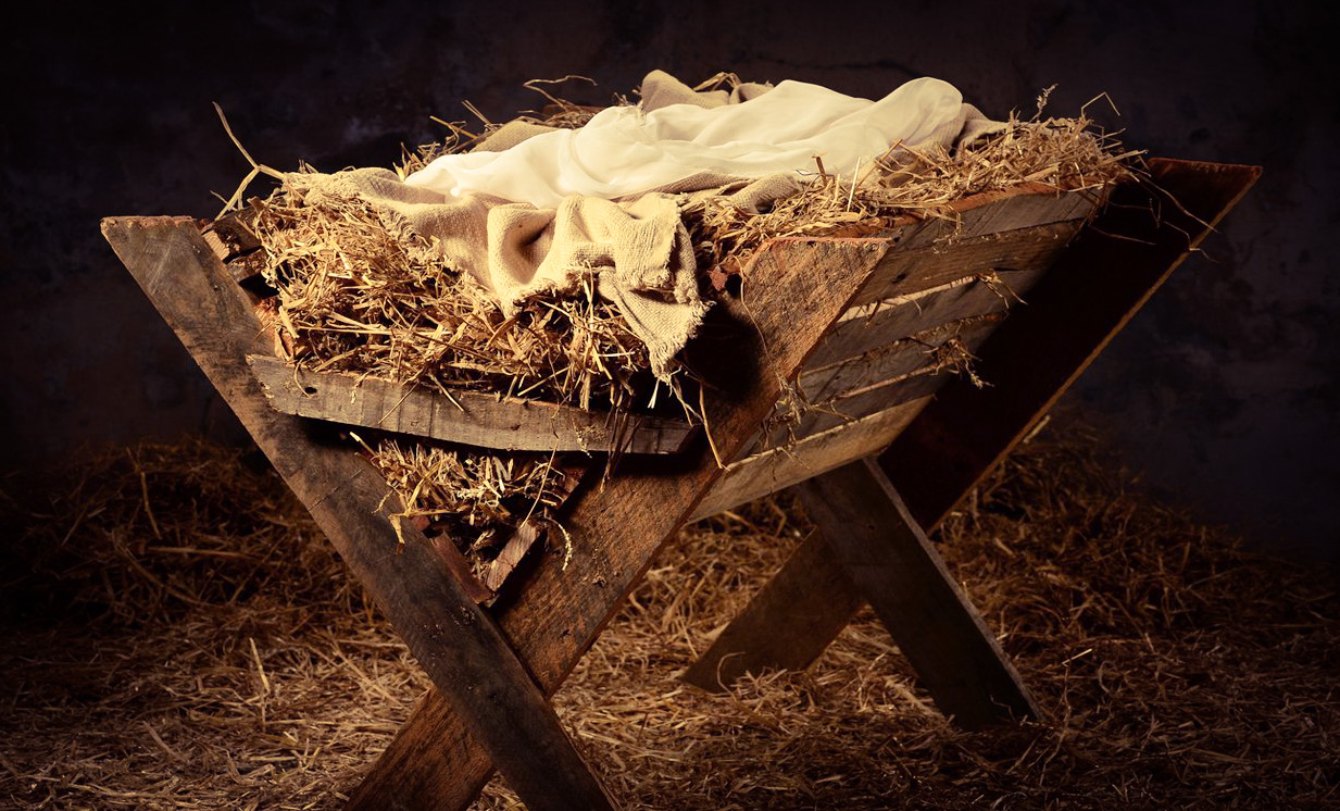 El humilde pesebre de Belén.