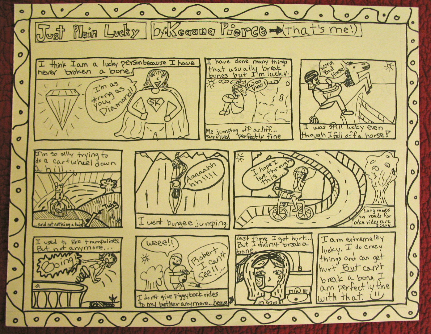 Coonley Art Studio: The finished Autobiographical Comic Strips