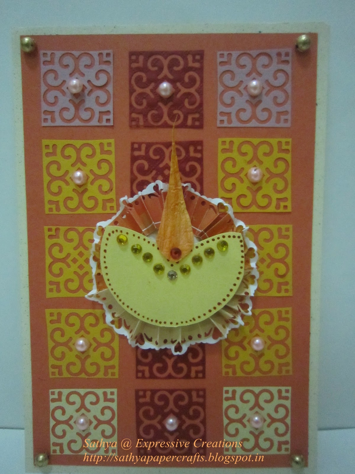 Paperie Expressions: Paper Quilted Diwali Card (50th post :))